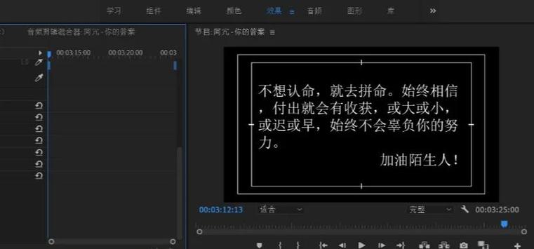 pr做黑底字幕截图