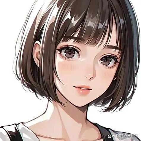 短发卡通图片女生唯美图标