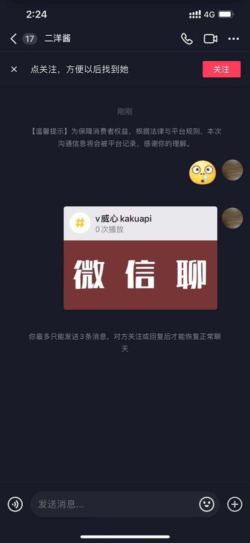 抖音私信咨询广告模式截图