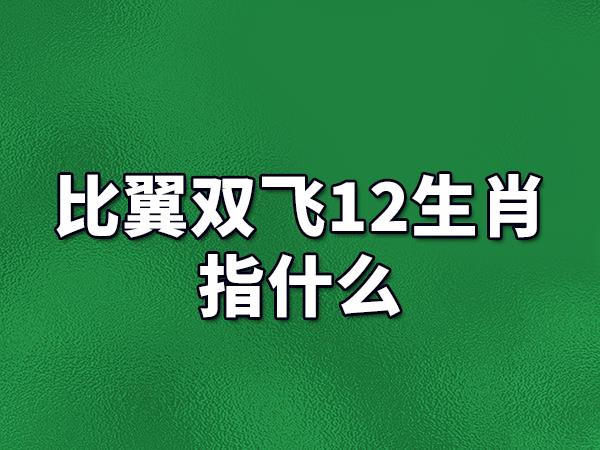 比翼双飞有几个生肖图标