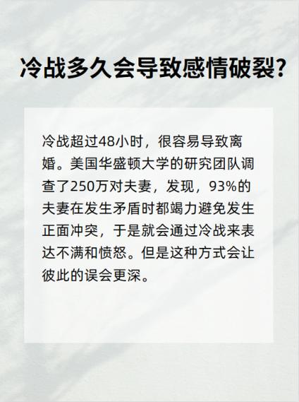 夫妻冷战多久感情就没了截图