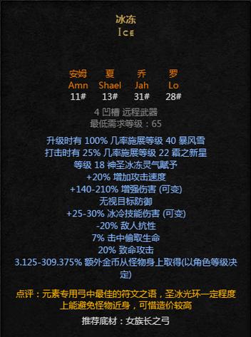 暗黑2冰法师符文之语图标