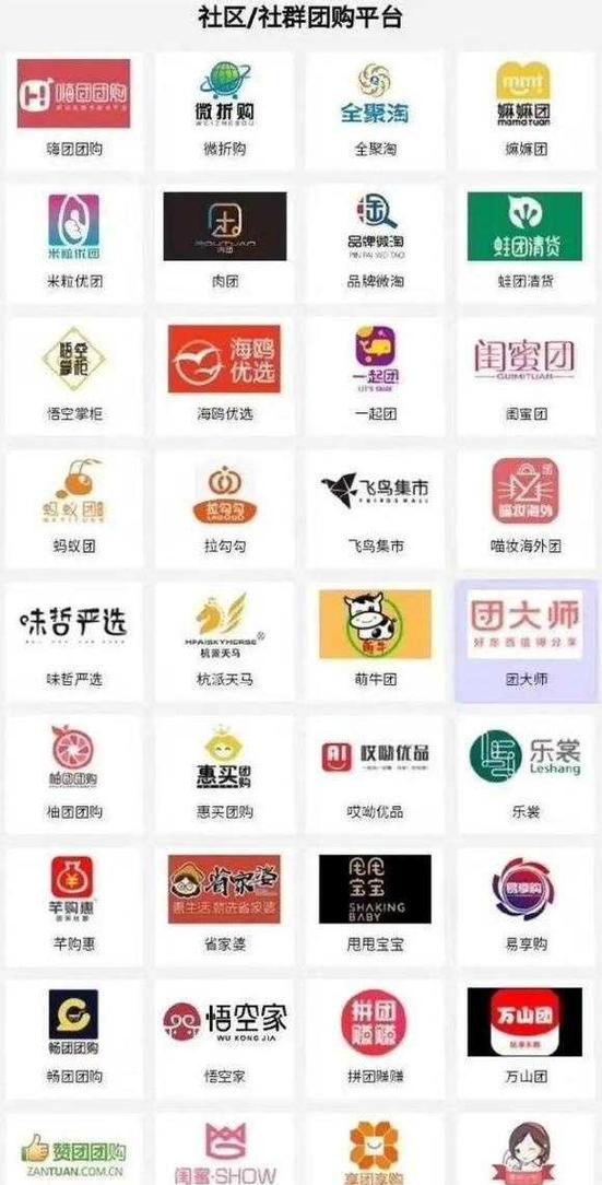 社区团购平台有哪些图标