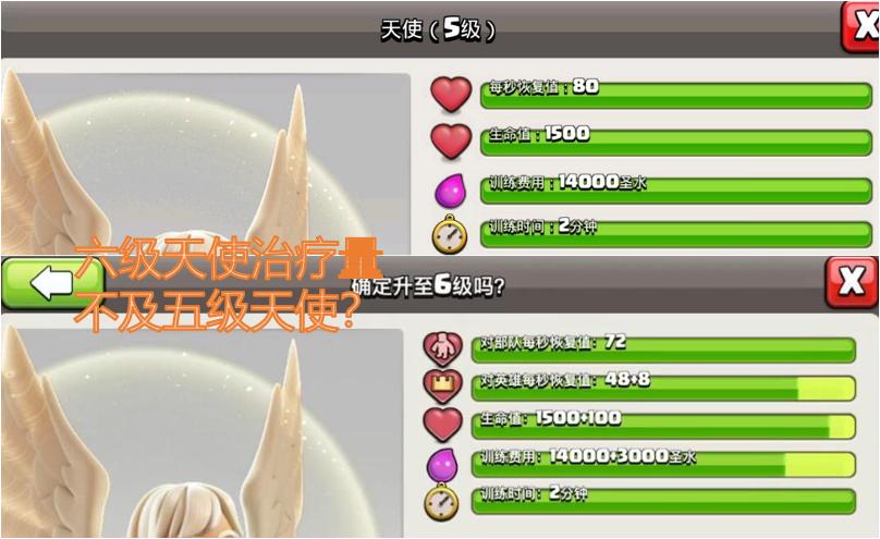 部落冲突天使升级数据截图