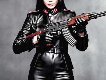 女特工穿黑色长筒靴图标