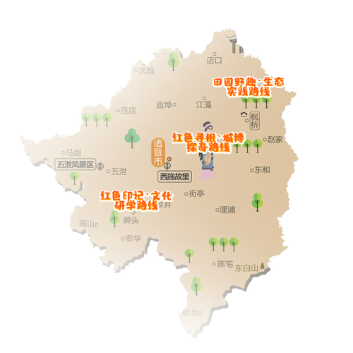 诸暨城区地图图标