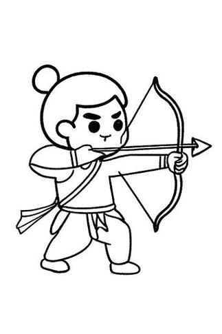 后羿简笔画简单又漂亮图标