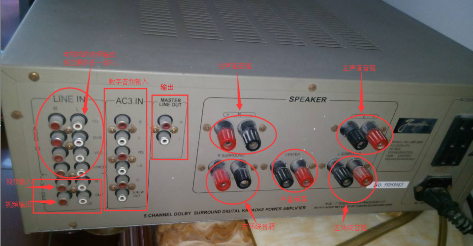 老式功放怎么连接电视和音箱截图