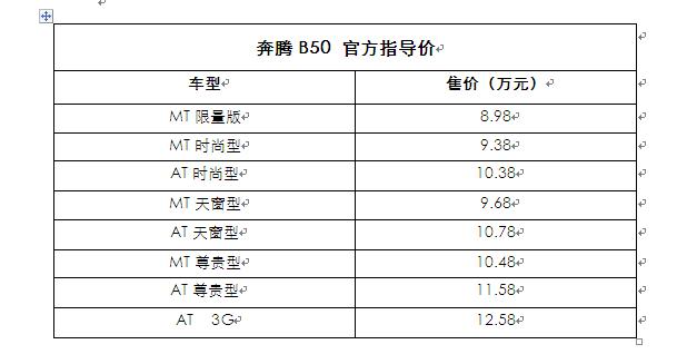 奔腾报价截图