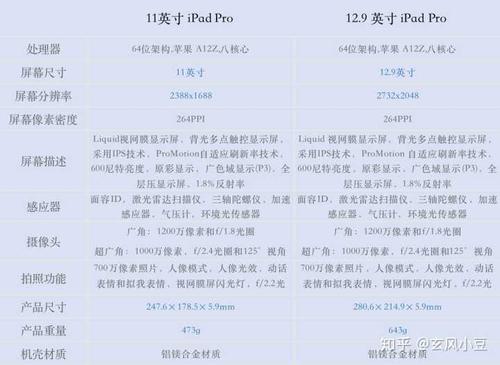 ipad pro2020配置参数图标