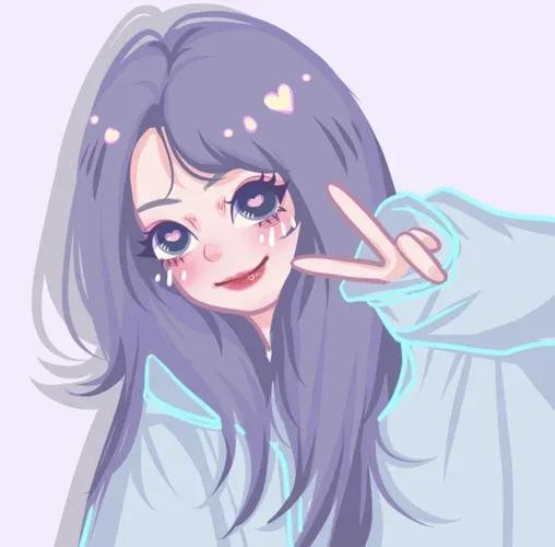 闺蜜头像紫色和蓝色图标