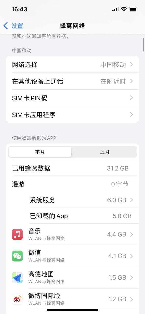 苹果蜂窝数据显示套餐图标