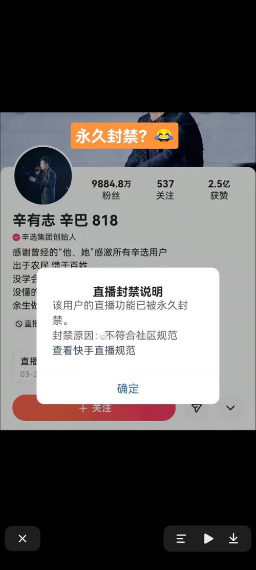 快手直播封永久还能解封吗图标