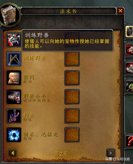 魔兽世界猎人宠物技能图标