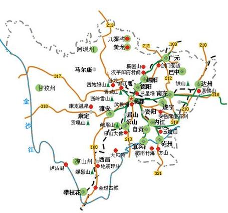 四川旅游地图图标