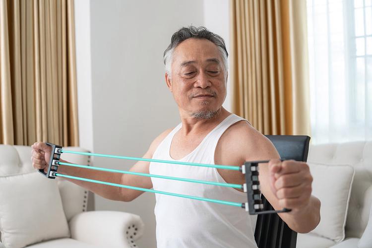 老年人弹力带的使用图标