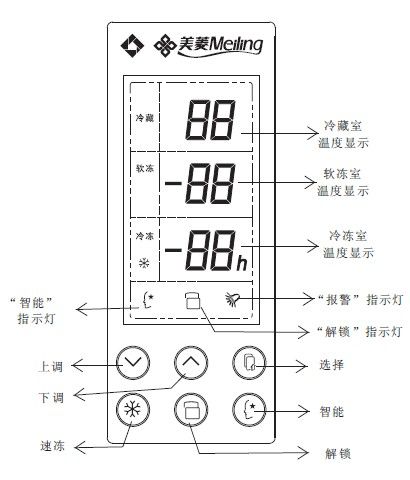 美菱冰箱触摸屏设置教程图标