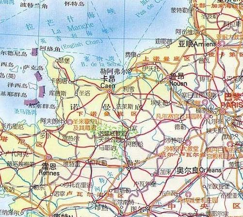 诺曼底位置地图图标