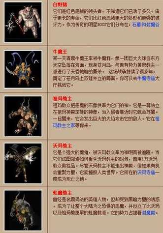热血传奇各boss爆什么装备图标