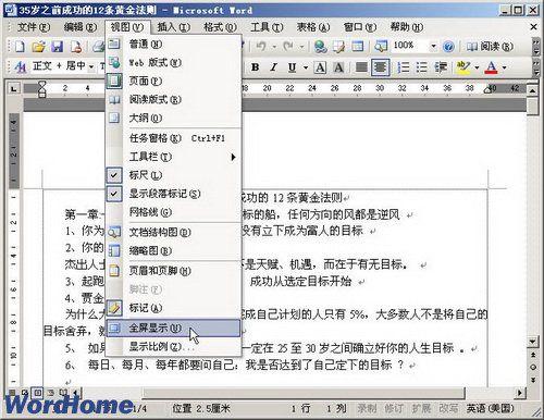 word怎么关闭视图图标