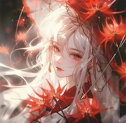 个人头像女彼岸花图标
