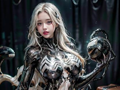 毒液钻美女肚脐