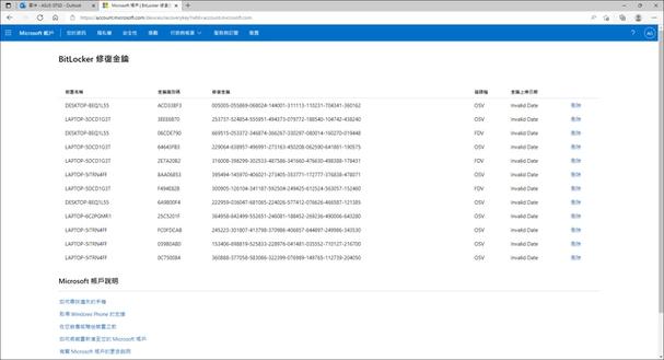bitlocker恢复密钥截图