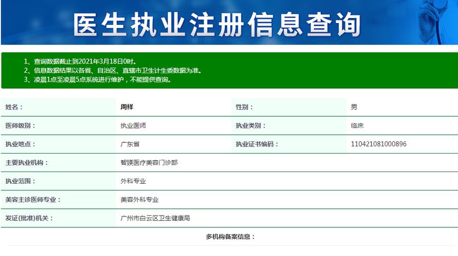 如何查询执业医师证注册情况截图