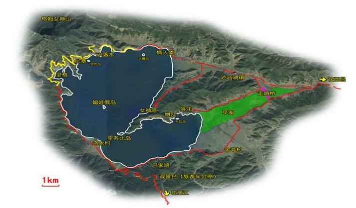泸沽湖自驾环湖路线图图标