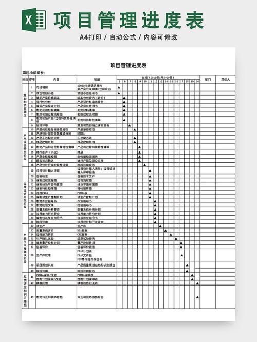 项目进度表excel模板图标