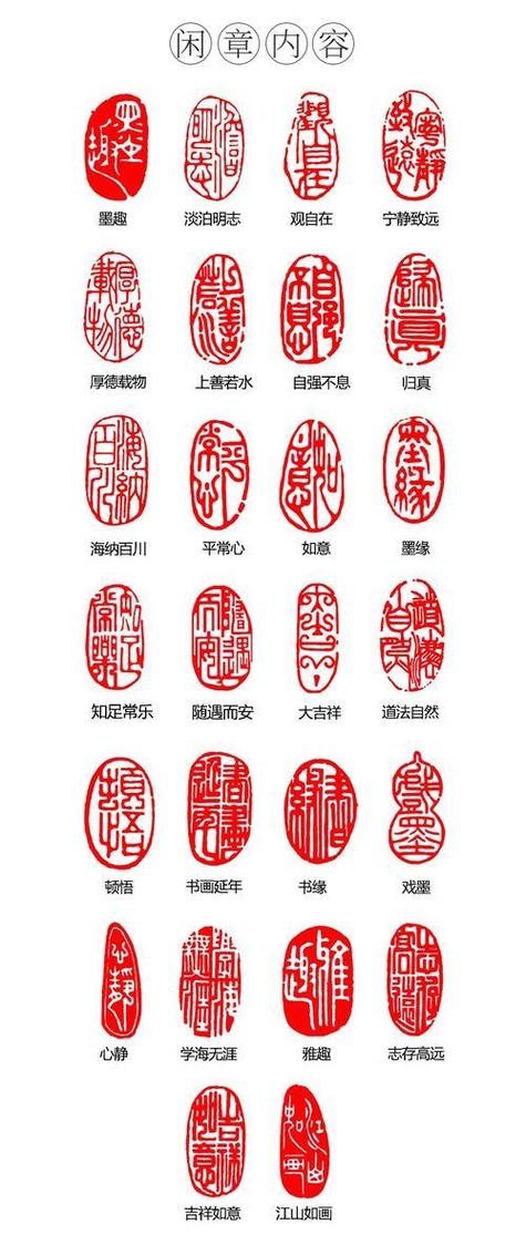 印章字体大全对照表图标