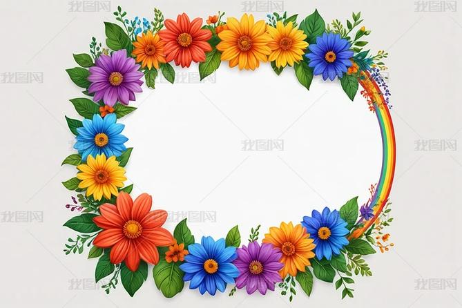 彩虹花边边框简单又漂亮图标
