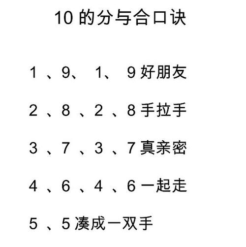 1～10的分解合成打印
