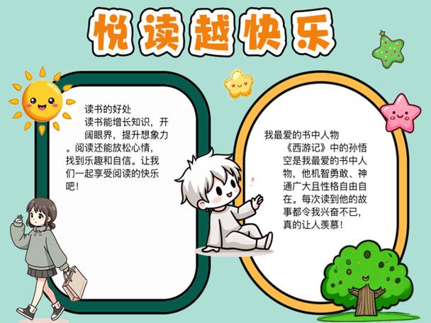 热爱阅读手抄报图标