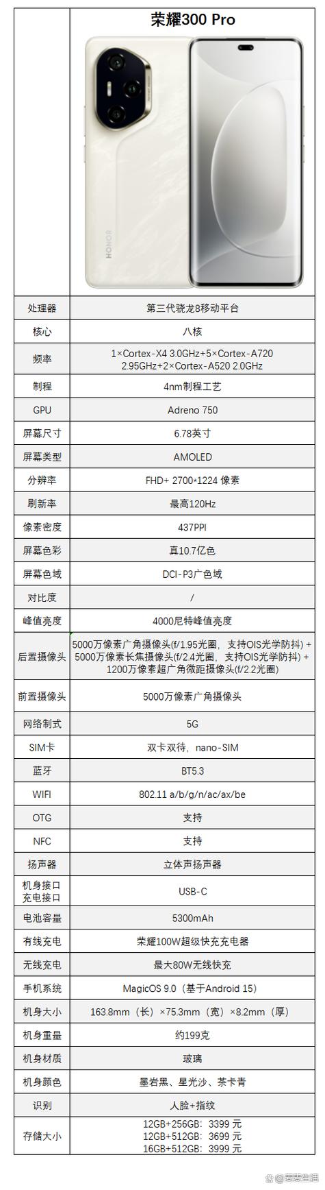 荣耀300参数配置图标