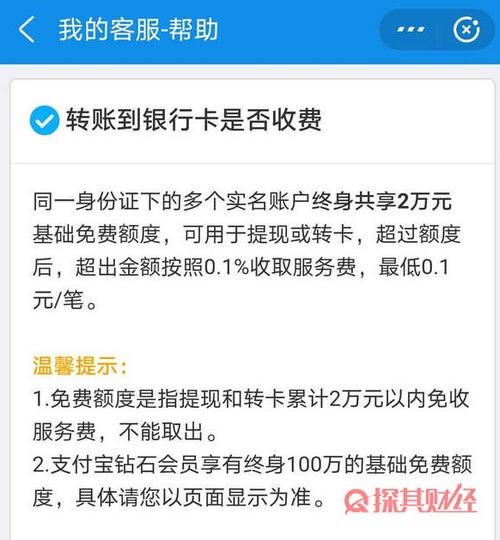 支付宝给别人卡里转钱要手续费吗