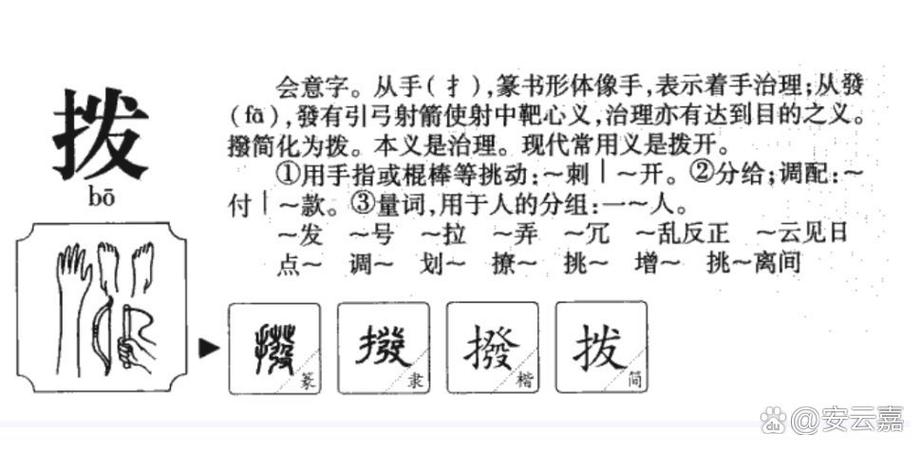 拔和拨如何区分图标