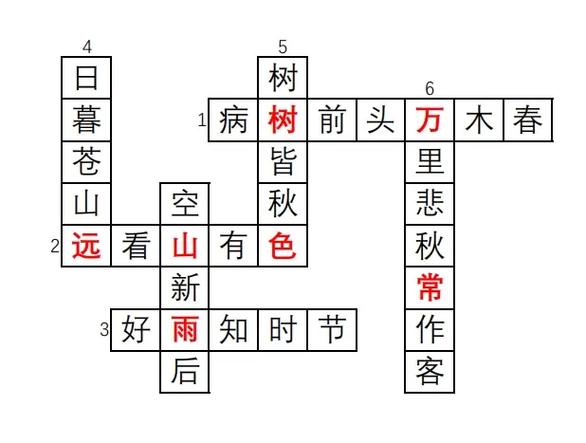 诗词猜猜猜答案