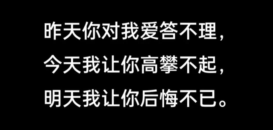 今天对我爱答不理明天让你高攀不起截图