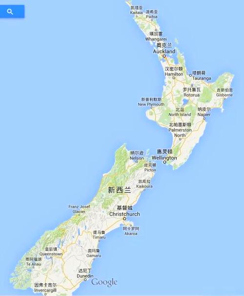 新西兰地图高清版大图