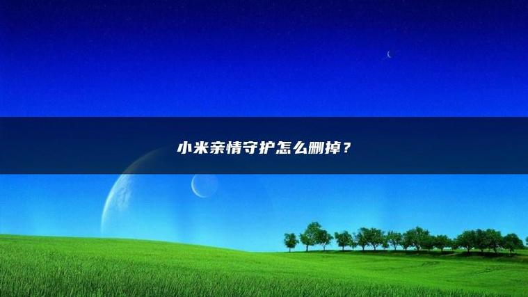 怎么解除小米亲情守护图标