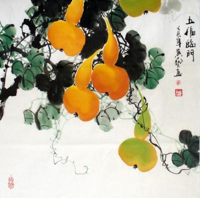 五福临门国画截图