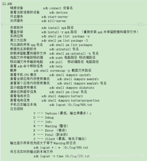 adb命令大全(详细版)截图