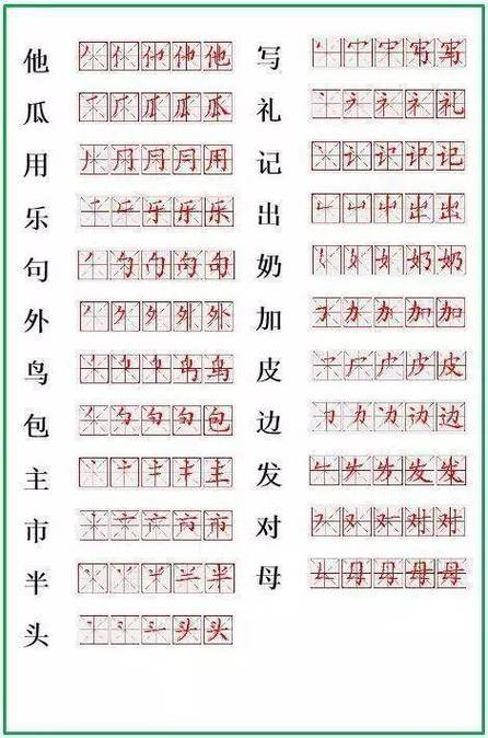 小学一年级汉字图标