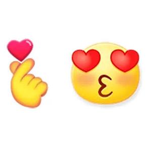 两个手指比心emoji截图