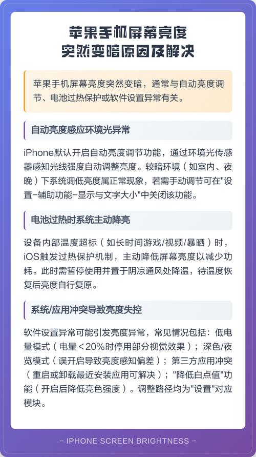 为什么苹果手机的屏幕会自动变暗截图