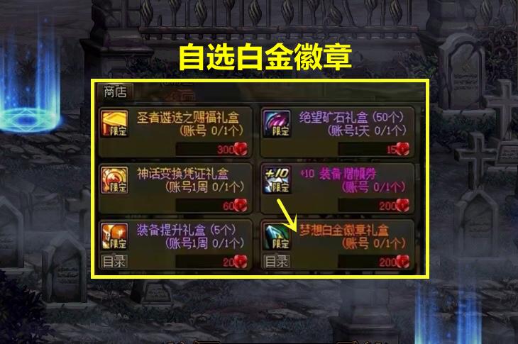 dnf可以镶嵌几个白金徽章图标