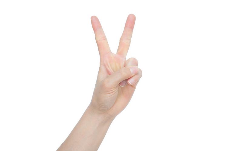 手势v字掌心向内截图
