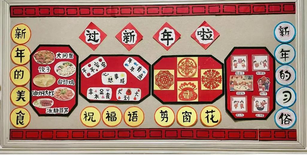 幼儿园新年拍照墙图标