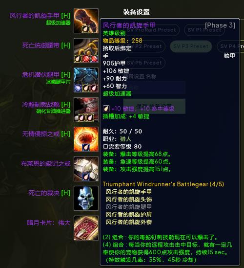 猎人装备选择攻略图标